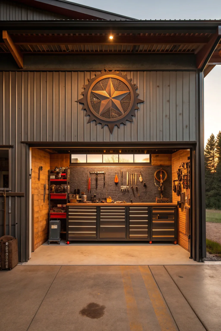 Inspiring Metal Garage Interior Ideas for a Cozy Workshop - Definecivil